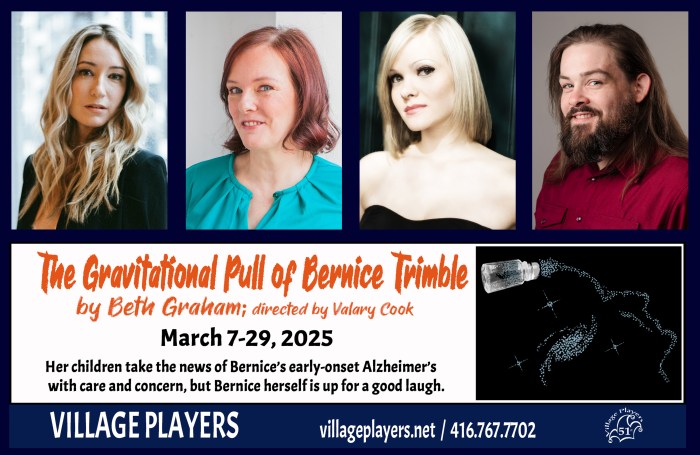 THE GRAVITATIONAL PULL OF BERNICE TRIMBLE | Village Players